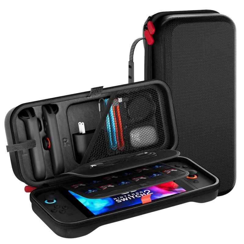 ProCase Compatible with Switch 2 収納用バッグ ゲームカードスロット付き 24枚収納可能 アクセサリ保管用 ケース 耐衝撃【Switch 2 2025 7.9インチ専用】グリップケースの有無にかかわらず、コン...