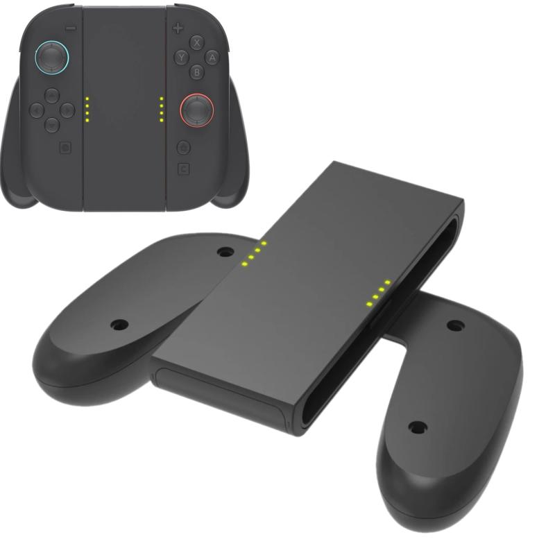 GrinGrin Switch2対応 Joy-Con用 充電グリップ 一体型コントローラー風設計｜グリップ型充電器 持ちやすい形状 同時充電可能 【日本メーカー製】【Switch2 Joy-Conを同時充電】左右2つのJoy-Conを同時に...