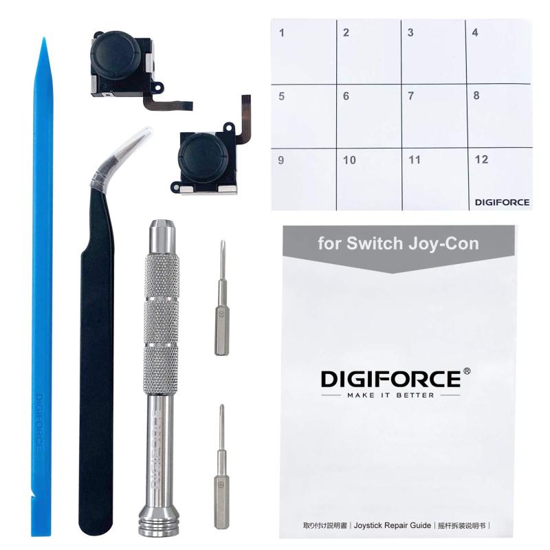 DIGIFORCE Switch Joy-Con 専用 修理キット 【アナログスティック2個入り】 修理工具 / 取付説明書（日本語）付属【Switch専用のjoy-con修理キット】 「アナログスティックが勝手に動作してキャラクターが動く...