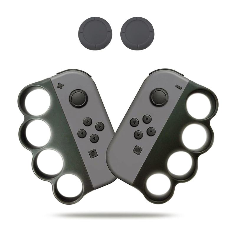 LeTradeJP Fit Boxing/Fit Boxing 2/Fit Boxing 3/switch/joycoに対応 コントローラー グリップ コントローラー ハンドル 大人と子供向け 2クリップ 2親指キャップ（ブラック）【パッケ...