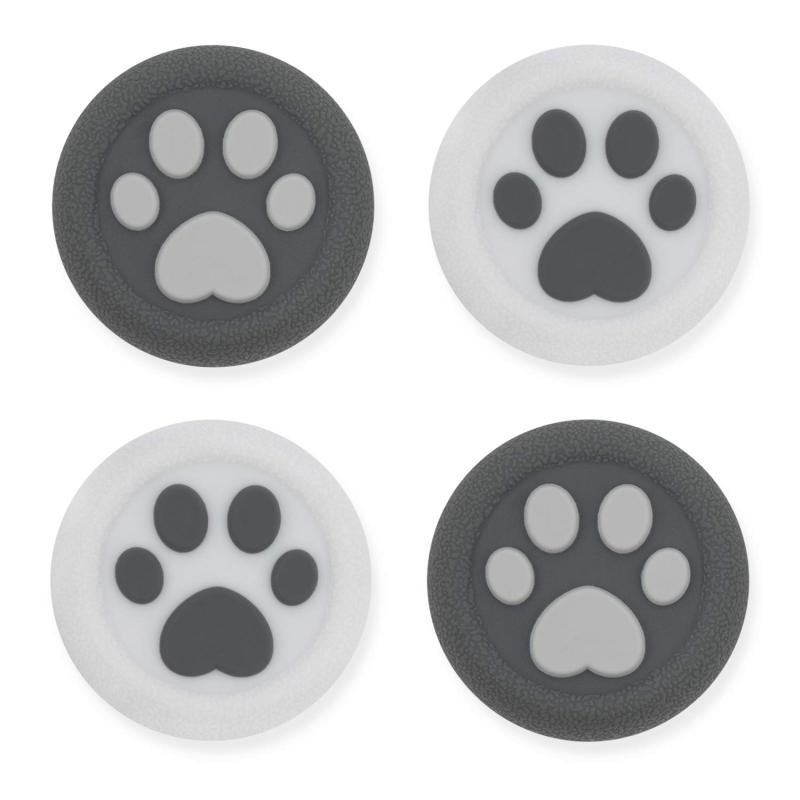 GeekShare PS4 /PS5/Switch Pro コントローラー コントローラー 保護カバーアシストキャップ 猫 肉球 かわいい (黒白)「対応機種」：PS4/PS5/ Switch Pro用コントローラーカバーのセットです。「柔...