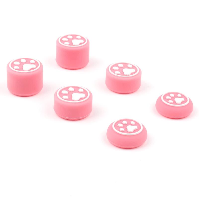 RALAN Switch 2 スティックカバー PS5/PS4/SWITHC2/XBOXONES/XSX用ゲームパッドロッカーキャップ猫足ピンクシリコン最高品質の素材：ピンクの猫足ジョイスティックキャップは高品質のシリコン素材を採用し、柔ら...