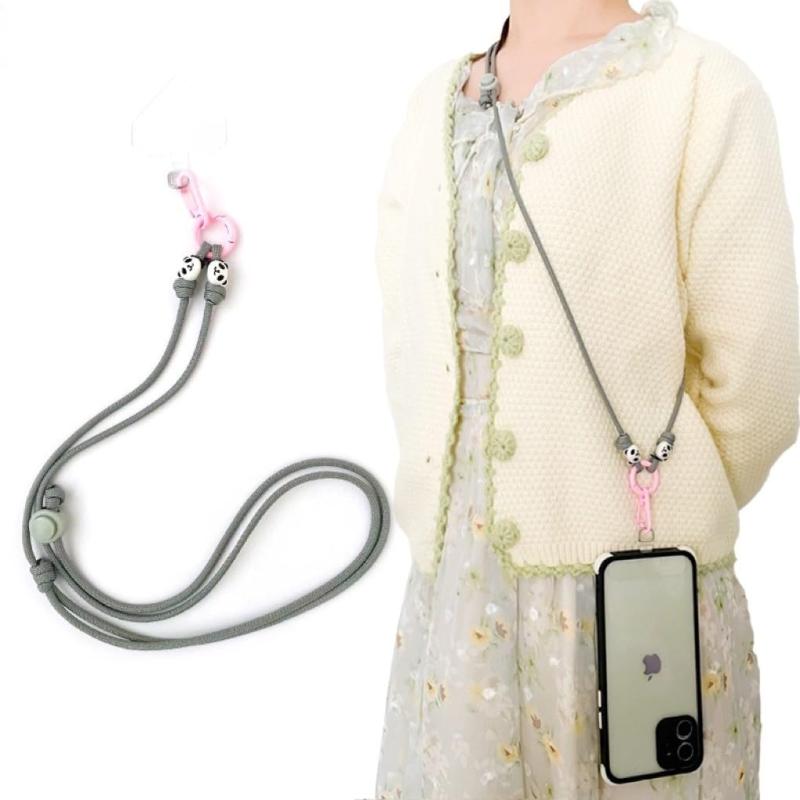 [ENZE] エネゼ スマホストラップ ハンドメイド 18個 パンダデザイン ショルダーストラップ 長さ調整可能 全機種対応 モネグレーの特別感：このストラップは、18個の貴重な一品。手に取るたび、他にはない特別な存在感を感じられます。パン...