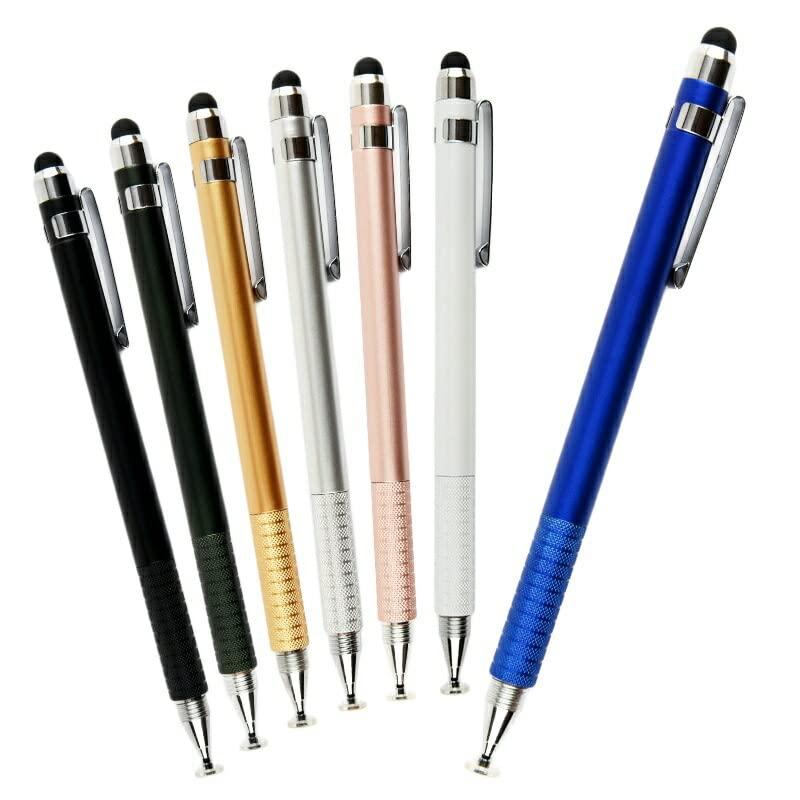 BabbleCom タッチペン 2way シルバー 両側 スタイラスペン スマートフォン 対応 タブレット 対応 iPhone 対応 Android 対応 iPad 対応 極細 細い 円盤型 クリアディスク イラスト アプリ ゲームペン先は...