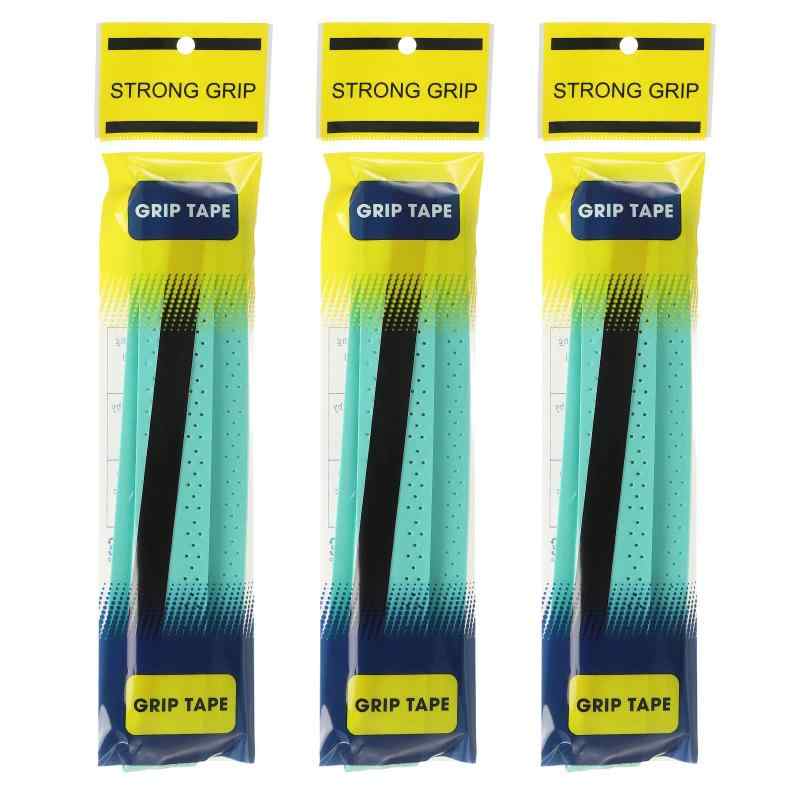PATIKIL テニスラケットグリップテープ 3パックPUラケットオーバーグリップ ダンピングリッジ付きアンチスリップ吸収性パーフォレーテッドハンドルグリップ バドミントンピクルボール釣りカラー：ピーコックブルー；サイズ：110cm x 2...