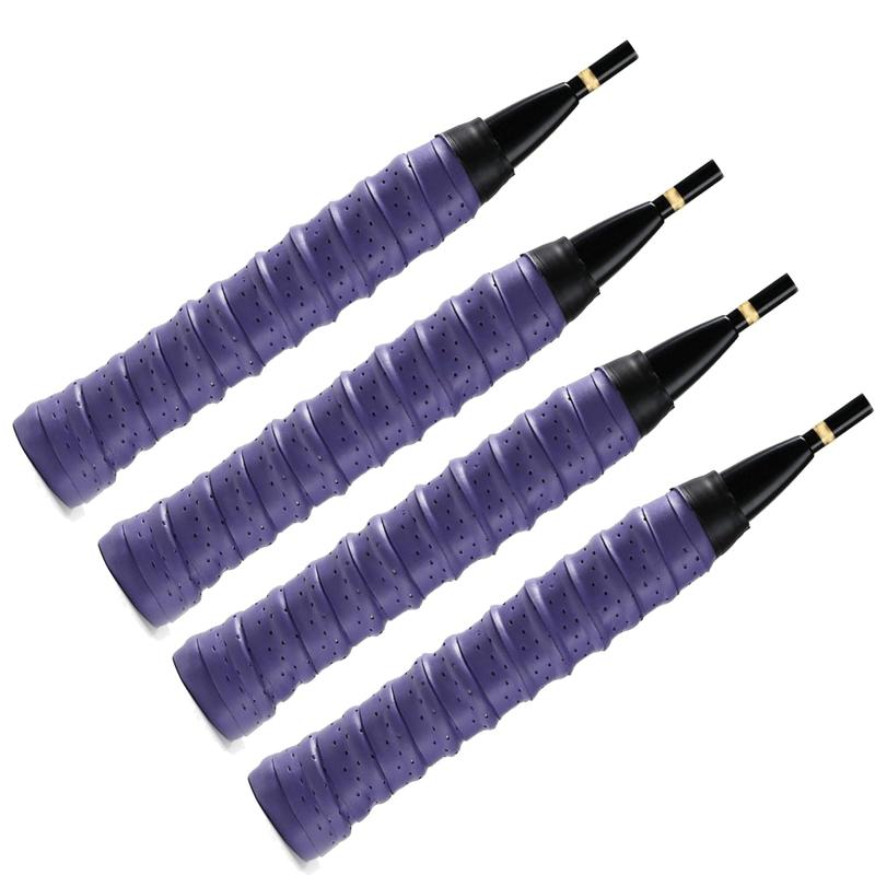 テニスバドミントングリップテープ滑り止め 多孔型 超吸収タイプグリップ バドミントン テニスラケット ゴルフ グリップテープ 釣り竿 自転車 野球 ダンベル用（4本入）【商品仕様】商品サイズ：縦約110 cm、幅約2.5 cm、厚さ約0.7...