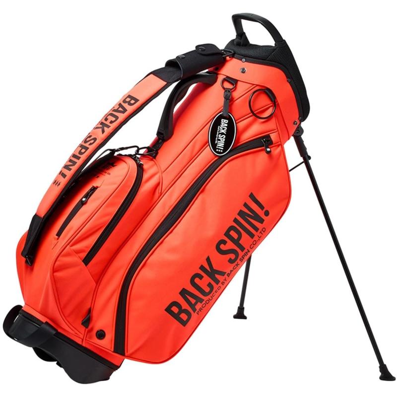 [BACK SPIN] バックスピン キャディバッグ スタンドキャディバッグ オレンジ8.5インチ口径撥水加工、高強度、耐摩耗性があり、引き裂けにも強く軽量本製品は蛍光色を使用しているため、直射日光や紫外線に長時間さらすと退色する場合があり...