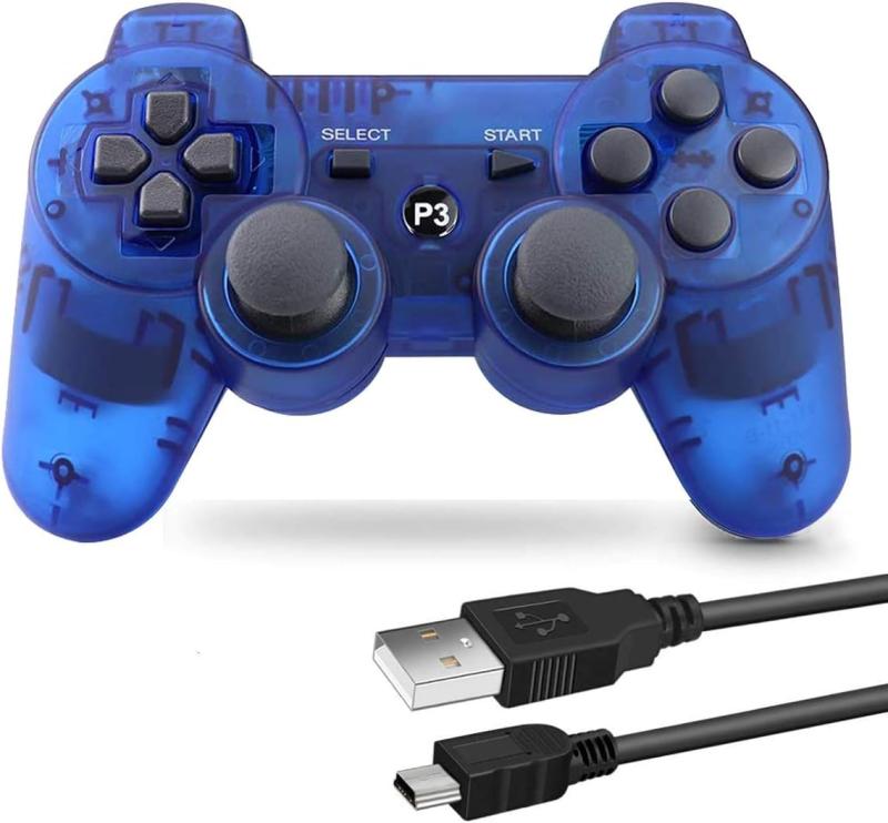 PS3 用 ワイヤレスコントローラー 6軸センサー DUAL SHOCK3 ゲームパット 互換対応 USB ケーブル 日本語説明書🎮【サードパーティー製品です】（非純正品）六軸センサー付、振動対応、純正PS3コントローラと同...