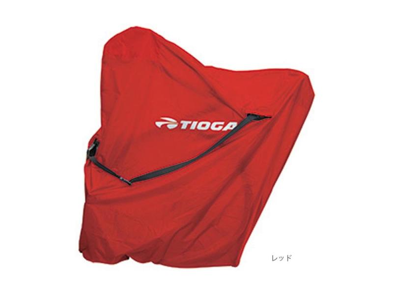 (TIOGA/タイオガ)(自転車用輪行袋)V-ポッド レッド上からでも下からでも収納できる、キンチャクタイプのロード用輪行袋。コンパクトな縦置きタイプ。前後輪を外した自転車にかぶせるか、下から引き上げるかの2つの収納方法が選べます。40デニ...