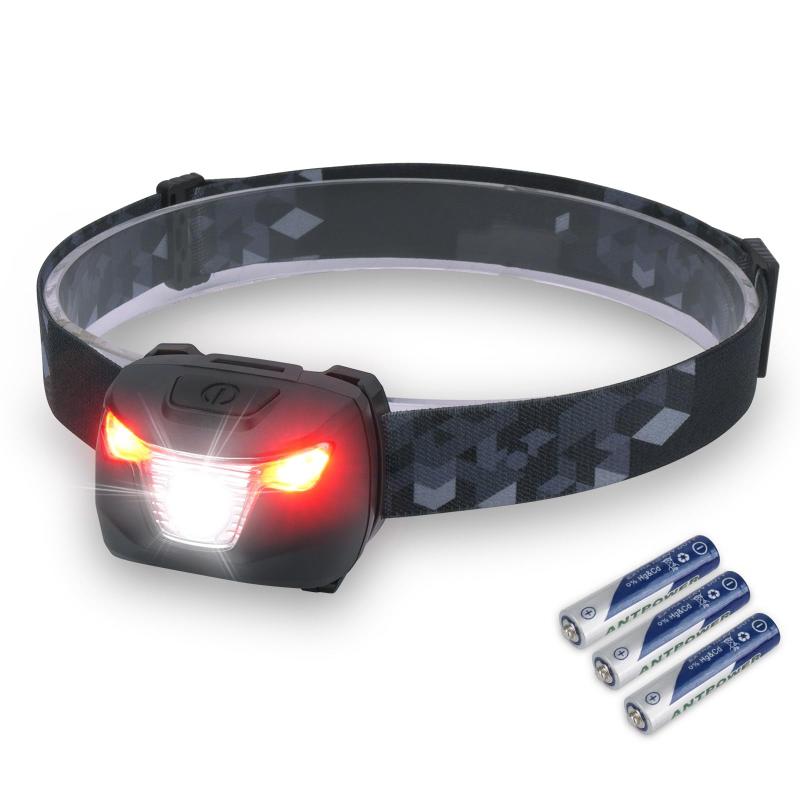 DAI NING LED ヘッドライト AAA 電池式 高輝度 ヘッドランプ 超軽量4つ点灯モード 白＆赤 LED ライト SOS点滅 小型 頭につける ライト 防水 45° 角度調整可 釣り 登山 キャンプ 散歩 アウトドア 災害