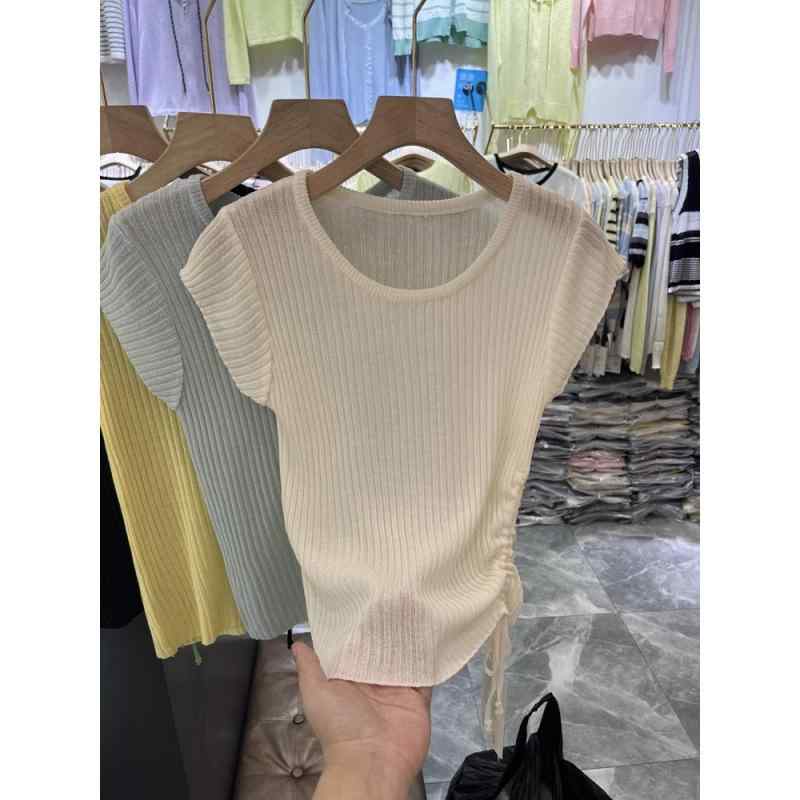 ・生地: 粘胶纤维・主な素材: 粘胶纤维・柄: ストライプ・組み合わせ: 単品・フィット: ゆったり・袖: プリンセススリーブ・ネックライン: ポロネック・袖丈: ノースリーブ・色: ブラック, ホワイト, スカイブルー, ライトブルー, ...