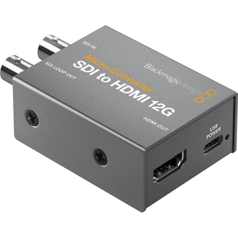 Blackmagic Design Micro Converter SDI to HDMI 12G グレー33ポイントの3D LUTで、あらゆるモニター、プロジェクター、テレビのカラーキャリブレーションを実行できます。SDIループ出力から3...