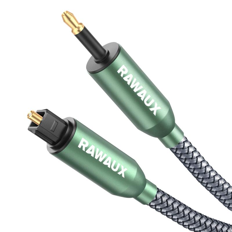 RAWAUX ミニトスリンクケーブル トスリンク to Mini Toslink デジタル光ケーブル 24K金メッキ 光オーディオケーブル S/PDIF トスリンクアダプター Chromecast Audio Macbook ホームシネマ ...