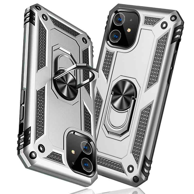 TMUJWS iPhone 11 用ケース リング スタンド付き 耐衝撃 TPU+PC素材 二重構造 360度回転 防塵 車載ホルダー対応 黄変防止 米軍MIL規格 軽量 薄型 全面保護 滑り止め 人気 携帯カバー MZ16-IP11対応機...