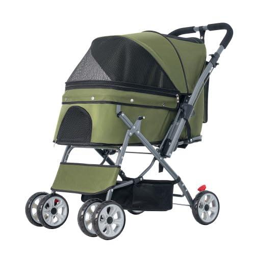 BTM ペットカート 対面式 折りたたみ 多頭 中型犬 小型犬 猫 3way 軽量 組立簡単 工具不要 介護用 ドッグカート ペットバギー 犬 猫 動物 ペット用品