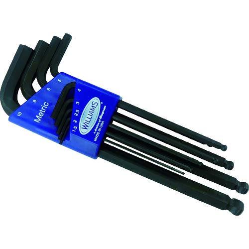 WILLIAMS MM BALL HEX KEY LONG 9 PCS (13609) ボールヘックスキーレンチセット 9本 JHW13609US品番:13609規格:13609 9本1.5~10.0mmの9本セットロング