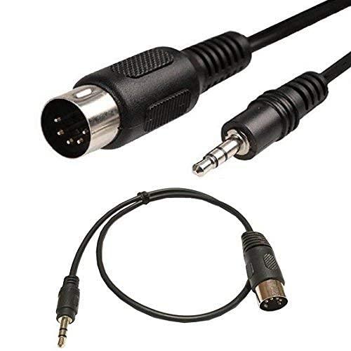 5針DIN-Maleケーブル、5針Din MIDIプラグ、3.5mm（1 / 8in）TRSステレオオスジャックステレオオーディオケーブル、電子楽器信号出力用 Rosebeコネクタ: 5針 DIN-Male へ 3.5mm male ケーブ...
