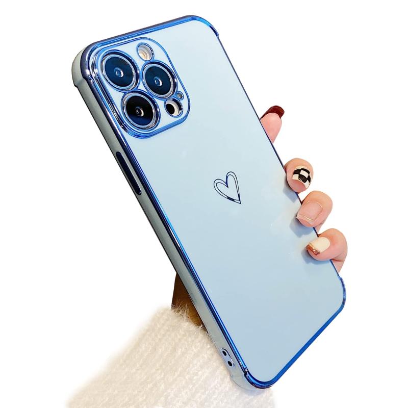 ZTOFERA iPhone 15 Pro Max 用メッキハートケース