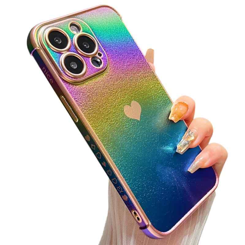 ZTOFERA iPhone 15 Pro 用メッキハートケース