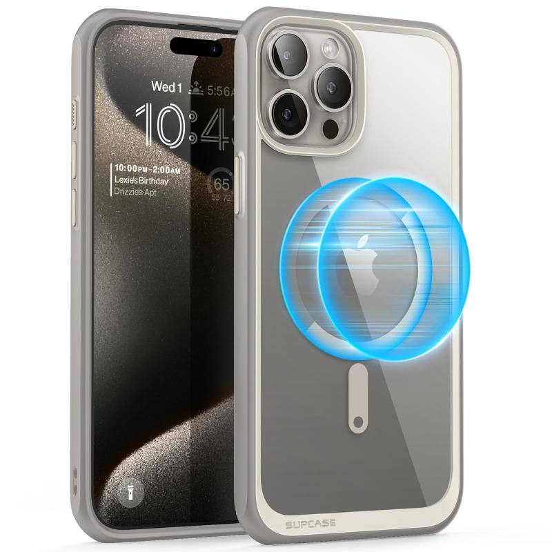 SUPCASE iPhone 15 Pro Max ケース 6.1/6.7インチ 2023 MagSafe対応 背面透明 保護 クリアカバー ストラップホール 衝撃吸収 薄型 密着 ワイヤレス充電対応 UBMagシリーズ【磁気リング内蔵】：...
