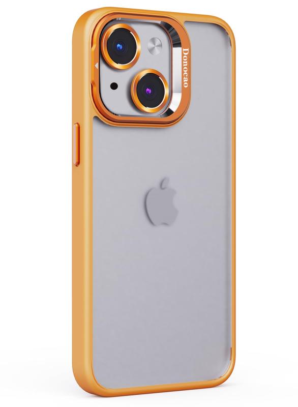 iPhone13/14/15Pro/ProMax専用ケース カバー Donocao シリコンサイド耐衝撃 カメラレンズカバー付き全面保護 カメラ合金隠しスタンド かわいい きめが細かい手触り背面プレート 黄変防止 防塵 指紋