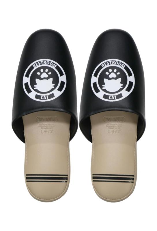 [FASPROJECT] トイレスリッパ ネコ柄 男女兼用 (フリーサイズ : 約～27.0cm) 抗菌 ビニール TOILET サニタリー トイレタリー スリッパ 大きいサイズ 01101 01102 01248