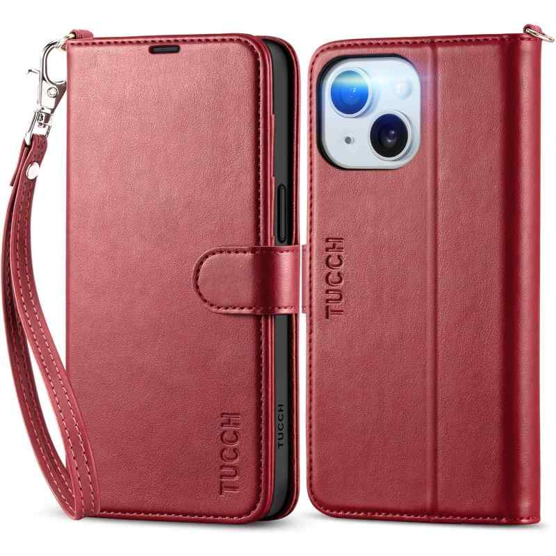 TUCCH iPhone 15 対応 ケース 手帳型 iPhone15 ケース手帳型 スタンド機能 カード収納 スタンド機能 高級合皮 衝撃吸収 全面保護 (iPhone 15 6.1インチ対応)【対応機種】iPhone 15 シリーズ(2...