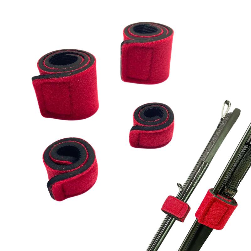 輝龍(kiryu) ロッドベルト 幅広 ワイド 幅2cm 幅4cm 幅8cm セット 釣り竿 ルアー 保護 固定 バンド ブラック レッド