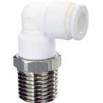 チヨダ ファイブSUSメイルエルボ 白 8mm・R1/4 FS802MLW適合チューブ外径D（mm）:8接続口径:R1/4.0使用流体:空気、水流体温度:-5～60℃（空気）、5～40℃（水）使用圧力:1MPa（空気）、0.3MPa（水）