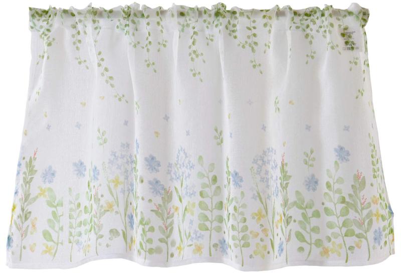 Sunny day fabric カフェカーテン ボタニカルフラワー 幅100cm x 丈45cm (ブルー)【サイズ】約幅100cm x 丈45cm 【カラー】ブルー 【組成】ポリエステル 100％ 【重量】約50g 【生産国】中国【生地...