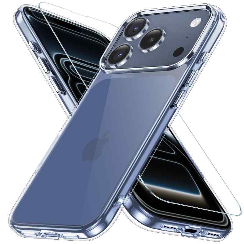 iPhone 17 用 ケース クリア ガラスフィルム付き アイフォン17 用 ケース 耐衝撃 黄変防止 いphone17対応 ワイヤレス充電対応 アイホン17 用 スマホケース SGS認証 あいふぉん17 用 カバー