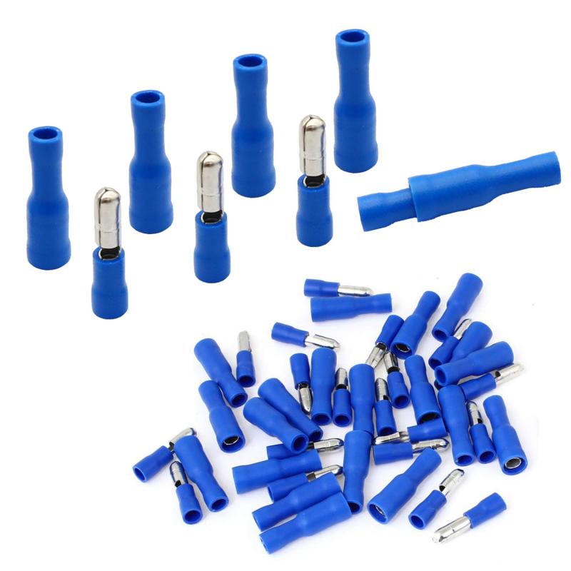 BESTU ギボシ端子 1.5-2.5mm² 15A オス メス 各100個セット スリーブ付き 差込形ピン端子パック 圧着端子 電線接続用 絶縁圧着端子セット PVC完全絶縁 MPD 2-156 FRD2-156 A.G.W16-14【適...