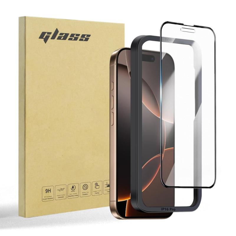 対応 iPhone 16 用 フィルム用 フィルム,旭硝子 非光沢 ガイド枠付き さらさらフィルム アンチグレア iPhone 16 用 強化ガラス 液晶保護フィルム 反射防止 目に優しい 防指紋気泡ゼロ 3D曲面加工