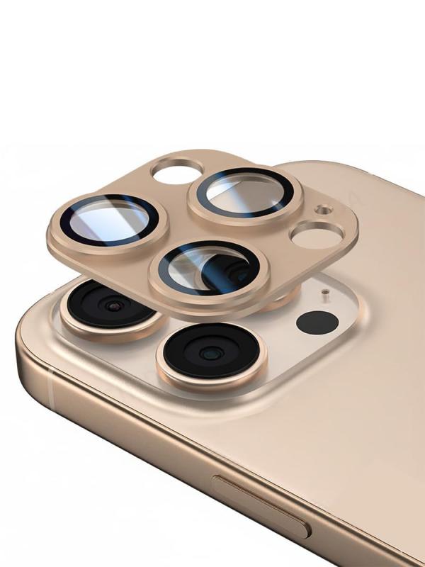 [fluche] iPhone カメラ保護 レンズカバー 全面保護 9H強化ガラス カメラフィルム アルミ合金 耐衝撃 強化ガラス 9H 露出オーバー防止 黒縁取り 超高透過率 アイフォン iPhone16 Pro/16 Pro Max用 ...