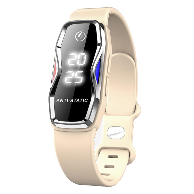 [Smatorch] 静電気防止 ブレスレット スポーツ シリコンブレスレット 静電気 対策 サイズ調整可能 腕時計 静電気軽減 USB充電式 おしゃれ 携帯便利 男女兼用（オフホワイト）【静電気除去】独自開発の静電気除去ブレスレットは、電...