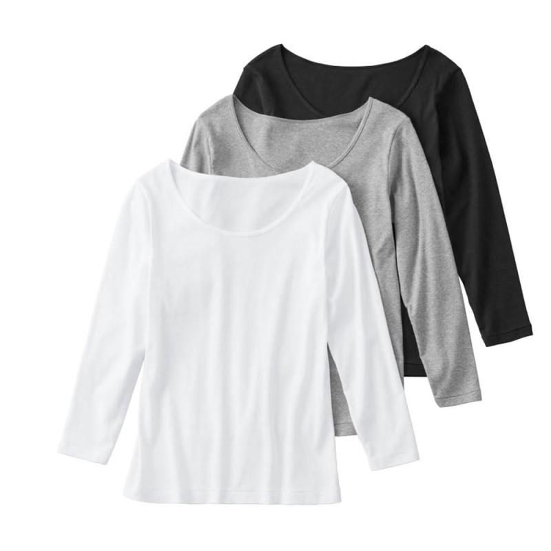 GUNZE(グンゼ) 長袖インナー 3枚組【GUNZE BASIC】 肌にやさしい綿100% 8分袖インナー セット グンゼベーシック GM00463レディース"今よりちょっといい生活を"をコンセプトにしたグンゼのベーシ...