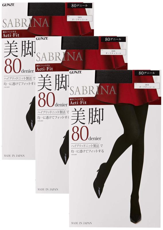 [グンゼ] タイツ SABRINA アクティフィット 美脚 はきムラになりにくい 80デニール 同色2足組 レディースSIZE:M-L ヒップ/身長(メーカー表示サイズ:85cm~98cm/150cm~165cm)SIZE:L-LL ヒップ...