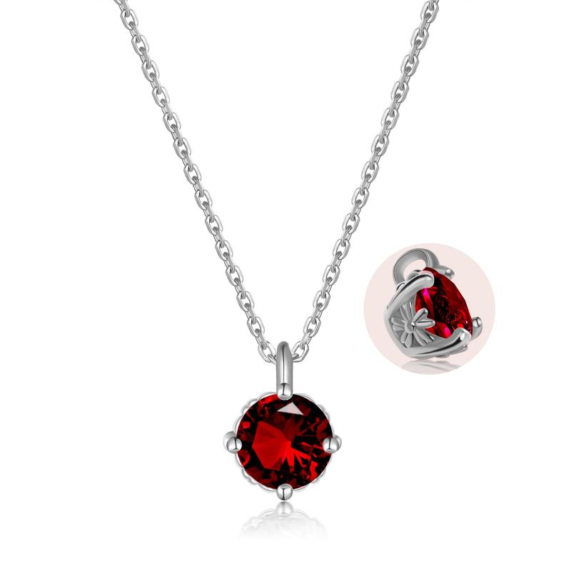 FH.bird アメジスト ネックレス レディース 人気 シンプル 12ヵ月誕生石 シルバー925 金属アレルギー対応 ネックレス 一粒 ペンダント 桜 アクセサリー 2月誕生石 高校生 デート 誕生日 成人式