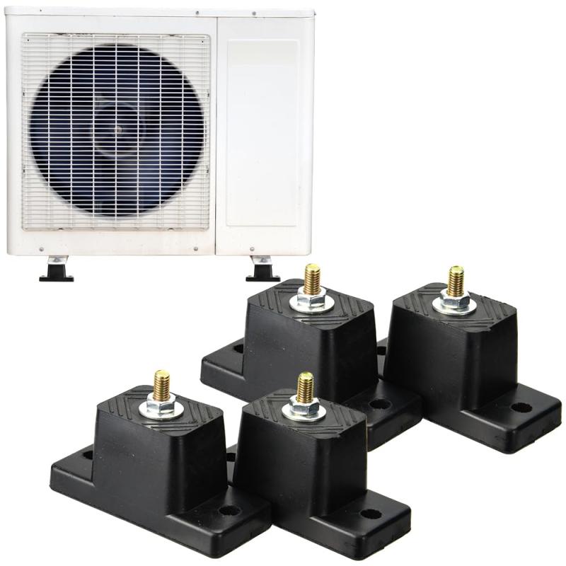 室外機用ゴムパッド 屋外 ベランダ 屋上 庭 水没&amp;積雪対策 騒音軽減 揺れ防止 4個セット室外機のガタガタ音による騒音トラブルを未然に防ぐ防振パッドです。本体には衝撃を吸収するゴム素材を採用しており、揺れも最小限に抑えるので気兼ね...