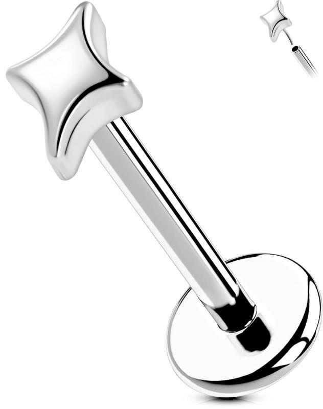 [OUFER Body Piercing] ボディ穿孔の Labret の宝石類のチタニウムの Labret のスタッド 16G/18G 6/8mm の糸なしの唇の Tragus の法螺貝のイヤリングのプッシュ へリックスのメデューサのモン...