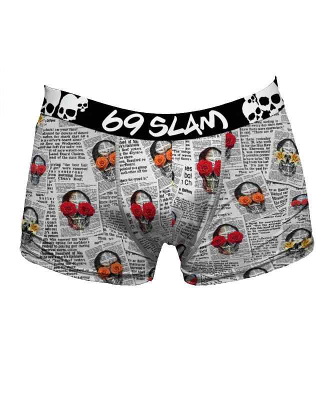 [69SLAM] ロックスラム ボクサーパンツ ショート丈 メンズ NEWSPAPER 速乾 サーフパンツ インナー MSYNSKーPO【サイズ】S:ウエスト75-80cm/M:ウエスト80-85cm/L:ウエスト85-90cm/XL:ウエ...