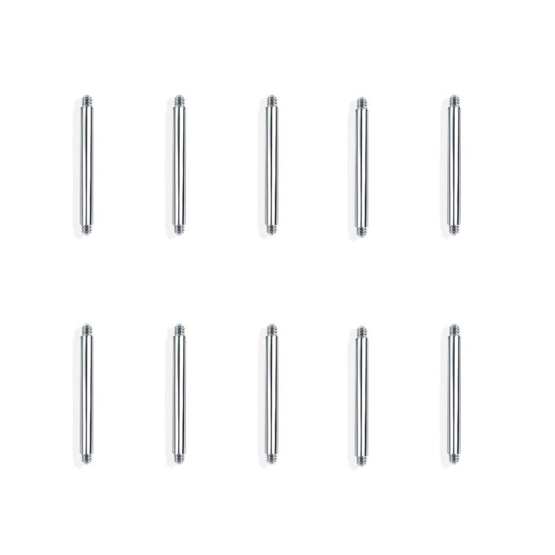Vogem 軟骨ピアス マジックシャフト 10個 16G シルバー ステンレス ストレートバーベル ボディピアス 金属アレルギー対応 男女兼用（6mm/8mm/10mm/12mm）