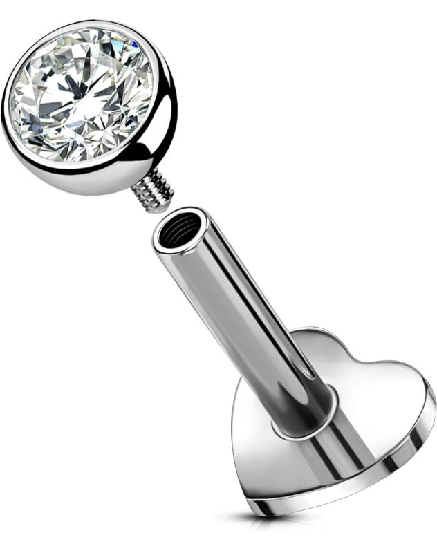 OUFER ボディピアス ヘリックス ピアス ジュエリー 内部 CZ リップ スタッド バー チタン ラブレット ピアス ジュエリー 16G 軟骨イヤリング 5/6/8/10/12mm コンク リップ トラガス イヤリング内側のラブレットピ...