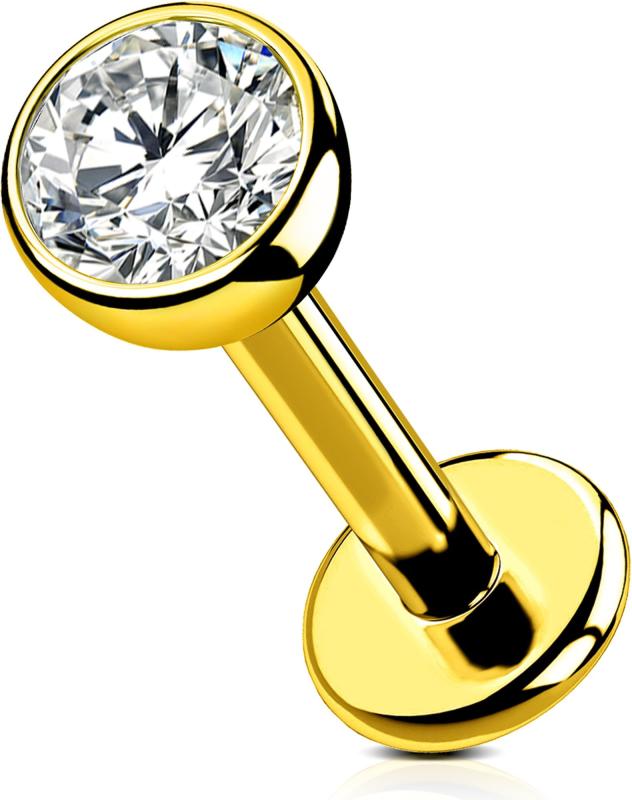 OUFER ボディピアス スレッドレス 6/8/10/12mm リップバー ラブレットスタッドピアス プッシュインゴールド ヘリックス トラガス イヤリング ピアス ジュエリー チタン 16G ヘリックス イヤリンゴールドスレッドレスチタン...