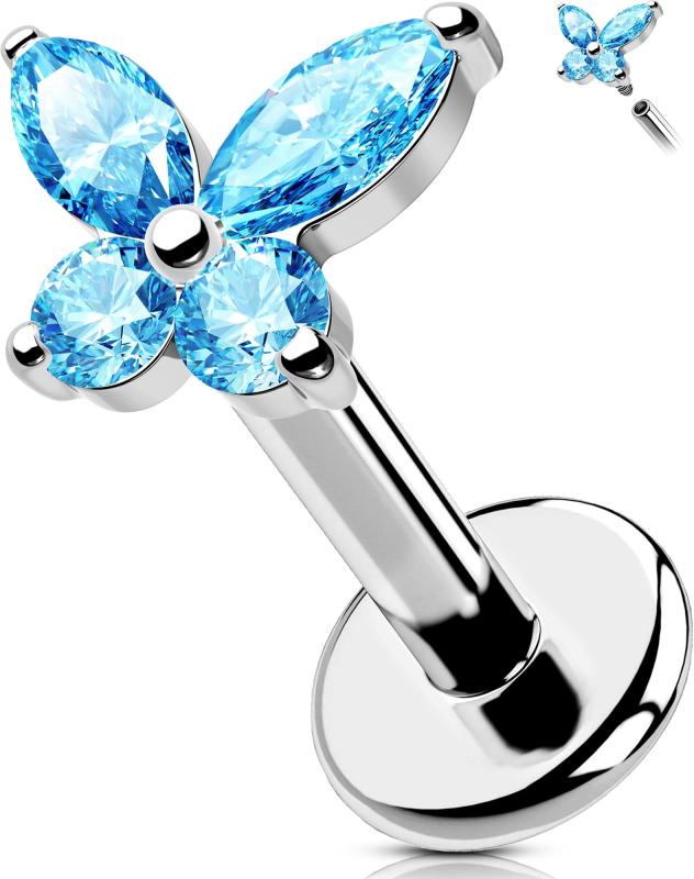 [OUFER Body Piercing] リップピアス ヘリックスピアス 16G 4サイズ(6/8/10/12mm) 316Lステンレス鋼 平底デザイン トラガス用 内部ネジ加工 女性用ボディジュエリー唇の刺すような宝石類は 316L ス...