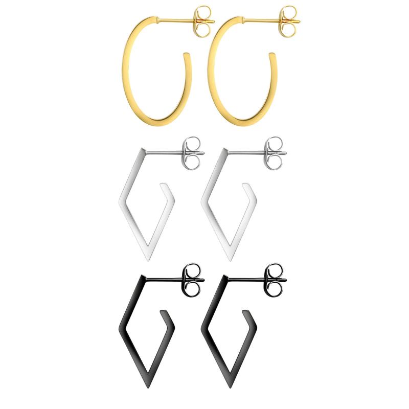 ジャケット ピアス レディース ボディピアス 可愛い: 18G 五角星 三角形 菱 イヤリング 軟骨 スタッド フープ ファッション 学生 ステンレス アクセサリー バレンタインデー-プレゼント 誕生