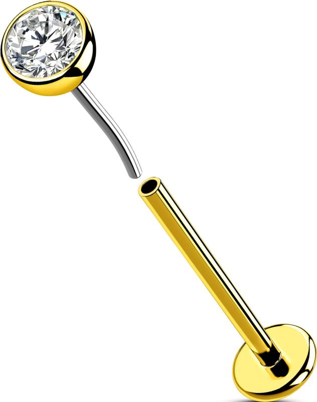 OUFER ボディピアス ラブレットピアス ジュエリー ゴールド チタン 18G スレッドレス ヘリックス イヤリング チタン トラガス コンク バー 5/6/8/10/12mm プッシュインリップピアススタッドゴールドヘリックスピアスは、...