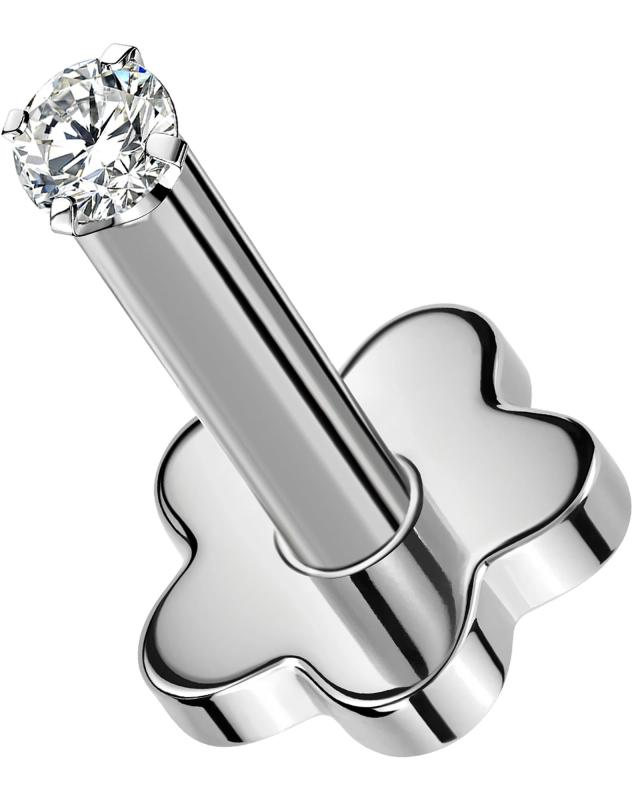 [OUFER Body Piercing] ボディ穿孔の Labret の刺すような宝石類 16G の唇のスタッドの糸なしのコンクイヤリング 5/6/8/10/12mm の Tragus 棒宝石類のチタニウムの螺旋形のモンローの Medus...