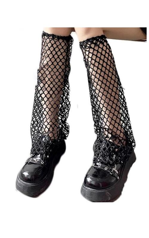 [La kukuna] メッシュレッグウォーマー レッグカバー ロングルーズソックス サブカル 地雷系 メイドコスプレ ダンス衣装 涼しいサブカル好きにおすすめの地雷系メッシュレッグウォーマー。通気性抜群で夏でも涼しく、個性的なスタイルが楽...