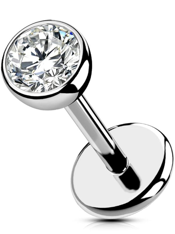 [OUFER] Titanium Push in Labret Piercing 5/6/8/10/12mm Lip Stud 20G Helix Piercing Lip Labret Stud Tragus Threadless Hel...